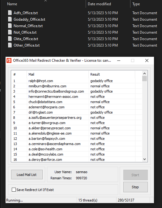 Original Software Office365 Mail Redirect Checker Verifier SanmaoSoft Original Software Office365 Mail Redirect Checker Verifier SanmaoSoft